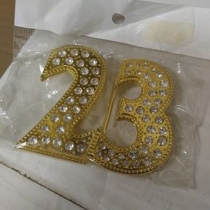 Jordan | Jewelry | Michael Jordan 23 Gold Rhinestones Belt Buckle ...